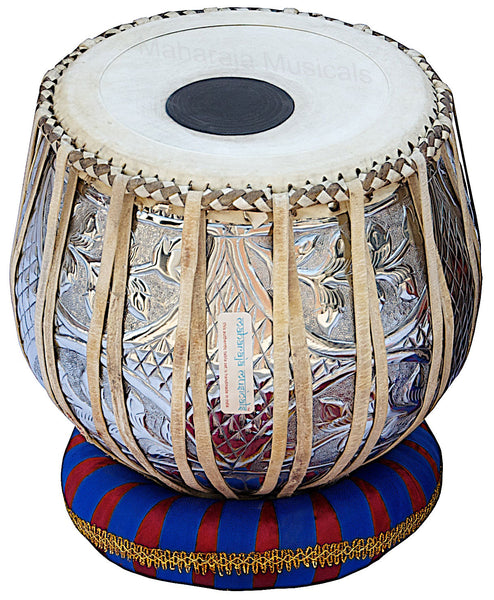 MAHARAJA MUSICALS Tabla Set - Designer Golden Brass Bayan 3.5 KG - She ...